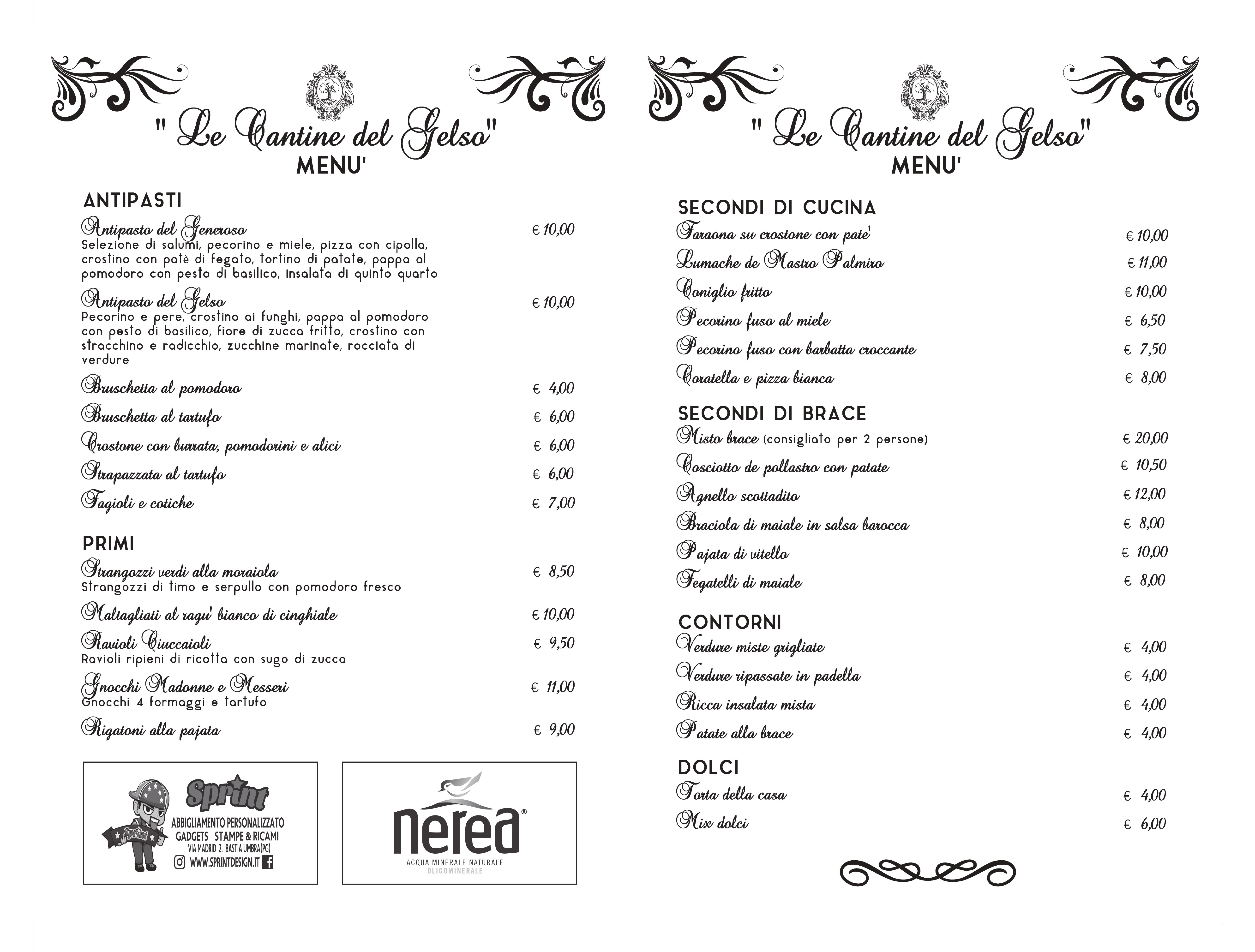 Rione La Mora | La Taverna e il Menù